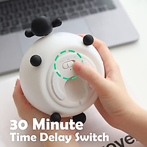 WakeCreator Cute Little Sheep Night Light for Kids with 3 Levels of Brightness Adjustment，USB-C Rechargeable LED Night Light & Tap Control，Cute Lamp，Night Lamp，Aesthetic Lamp