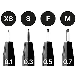 Faber-Castell Pitt Artist Pen 167115 India Ink Pens Pack of 4 M F S XS Black