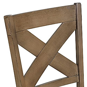 Roundhill Furniture Raven Wood 9-Piece Set, Extendable Trestle Dining Table with 8 Chairs, Glazed Pine Brown