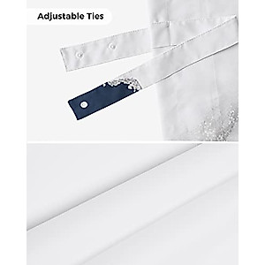 Tie Up Valance 12 Inches Long Wild Marble Pattern Gold White Navy Ombre Adjustable Top Shade Valance for Kitchen Window Treatments Rod Pocket Short Valances for Living Room Kids Room 42x12" 1 Panel