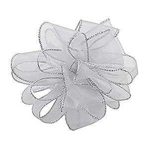 Berwick Offray DWI Sheer Essence Wired Edge Ribbon-1-1/2 Wide X 50 Yards-Silver Ribbon