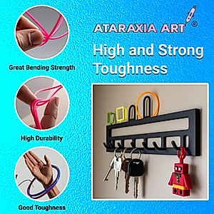 ATARAXIA ART PETG Filament 1.75mm, Black 3D Printer Filaments, 1Kg/2.2lb Tidy Winded Spools, Dimensional Accuracy +/-0.02mm, with Filament Storage Vacuum Bags, Fit FDM 3D Printers, PETG Black 1.75mm