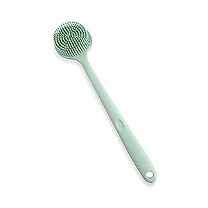 INGVY Dry Brushing Body Brush Long Handle Multifunctional Silicone Brush Body Double-Sided Bath Shower Brush Back Massage Exfoliation Wisp Body Scrub Brush (Color : B)