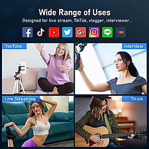 XSUID Wireless Lavalier Microphone,Upgraded (Plug-Play) Lapel Microphone for Type-C,Mini Wireless Mic with Noise Canceling Auto Sync for Youtubers Facebook TikTok Live Stream Vloggers (Type C)