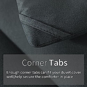 HYLEORY King Size Comforter Set with 2 Pillow Shams - Down Alternative Bed Comforters Bedding Sets for All Season - Lightweight - Machine Washable - Dark Grey