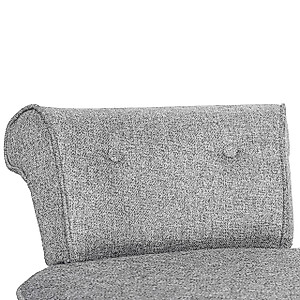 VEIKOU Vanity Chairs, Vanity Chair with Back, Makeup Chair with Round Padded, Bathroom Vanity Chair with Wood Legs, Grey