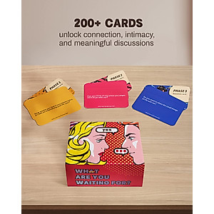 200+ Cool and Fun Conversation Card Game for Couples - Question & Challenge Cards for Date Night Adventures - Conversation Starter for Adults, Anniversary & Valentines Day Gift