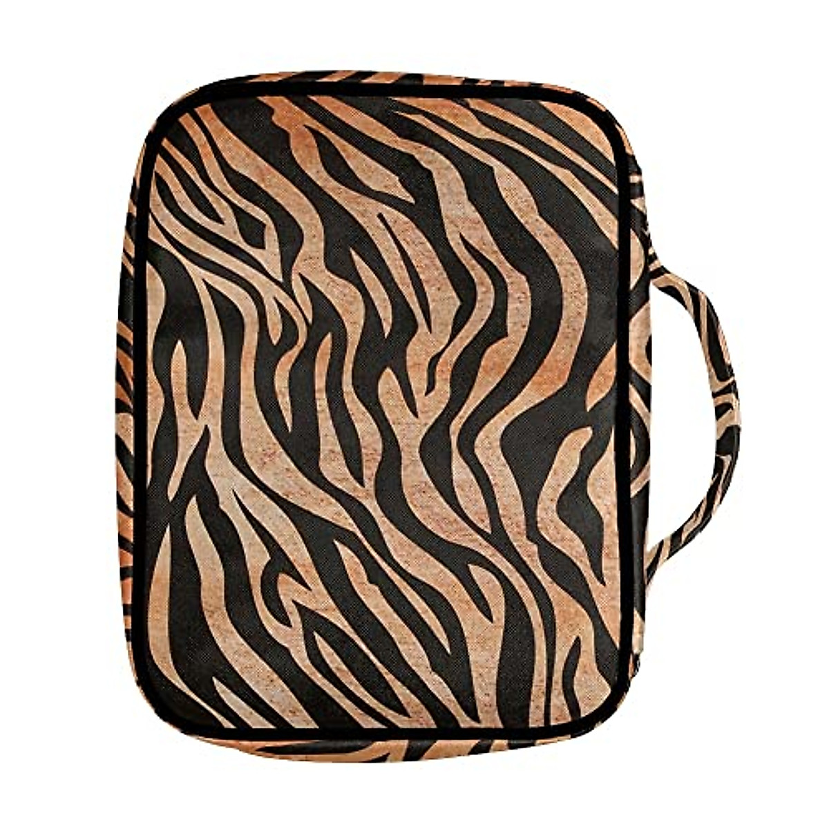 Hinthetall Zebra Print Bible Bag Carrying Case with Bookmark for Bible Studying Protective Bible Bag Polyester Bible Cover with Pockets and Zipper Church Bag Great Gift for Christian 1 Set
