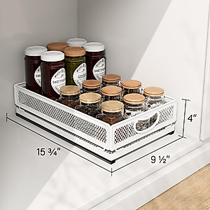 StorageWorks Pull Out Cabinet Organizer, Under Sink Organizers and Storage Rack, Slide Out Cabinet Drawers for Bathroom, Pantry, Kitchen, White