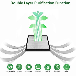 Nyingchi AP-B102 H13 True HEPA Replacement Filter，Compatible with Alexapure Breeze AP-B102 and 3049 Air Purifiers，1Replacement Filter Kit (1HEPA+1Carbon)