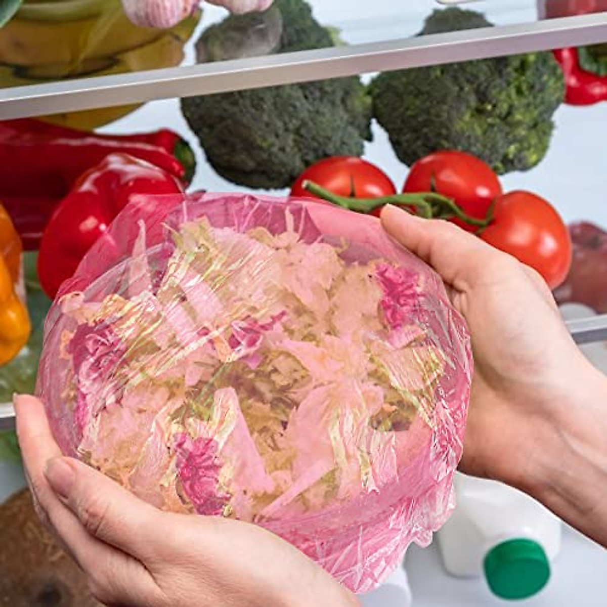 Fresh Keeping Bags 80pcs 4 Szie Reusable Stretch Plastic Wrap Bowl Covers Food Storage Covers Preserving Lids for Fruit Vegetable Meat Preservation