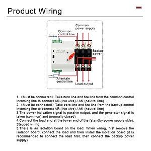 GAEYAELE Automatic Transfer Switch Three Phase ATS 63A 110V Power Transfer Switch Din Rail Mounted Controller Electrical Type(W2R 3P 63A 110V)