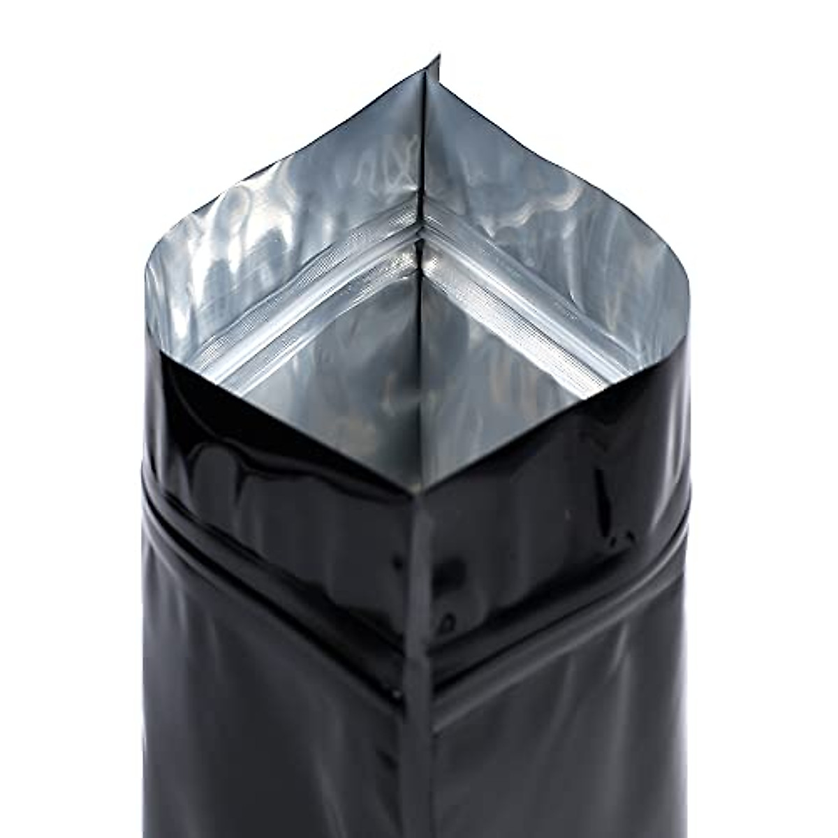 QQ Studio 6 oz / 170 gm Black Mylar Coffee Bags with Degassing Valve and Zipper Seal, Resealable Stand Up Packaging Bags for Roasted Coffee Bean Storage (50 Bags)