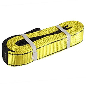 Partsam Premium 1Pcs Crane Towing Strap 10feet x 2inch Durable 3400Dtex - Heavy Duty Web Sling - Corrosion Resistance Polyester Industrial Flat Eye-Eye Ropes