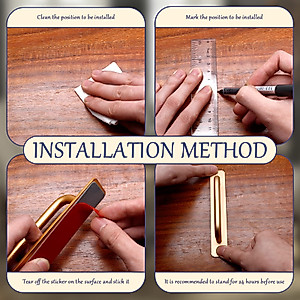 Auvotuis 2Pcs 8.3 Inch Self-Stick Instant Cabinet Handles, Aluminum Alloy Drawer Push Pull Handles Barn Door Handle Helper with Adhesive for Sliding Door, Closet(Silver)