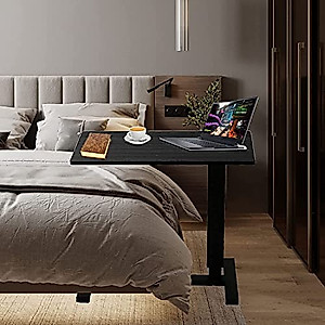 Erinaik Adjustable Height Overbed Table, Large Medical Bedside Desk with Hidden Casters, 31.5" L x 15.7" W, Mobile Tray Table for Hospital, Office, Home, Study Use