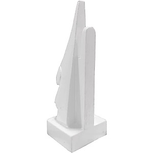 Wooden Spectacle Holder, Eyeglasses Holder, Classic Nose Shape Eyewear Retainer - Sunglasses Holder Display, Spectacle Stand- Optical Glass Accessories -White Color - 6 Inch