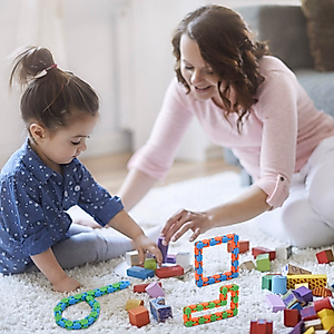 Yeetec 24 Pack 24 Links Wacky Tracks Snap and Click Fidget Toys, Finger Sensory Toys, Snake Puzzles for Stress Relief, Party Bag Fillers, Party Favours, Random Color