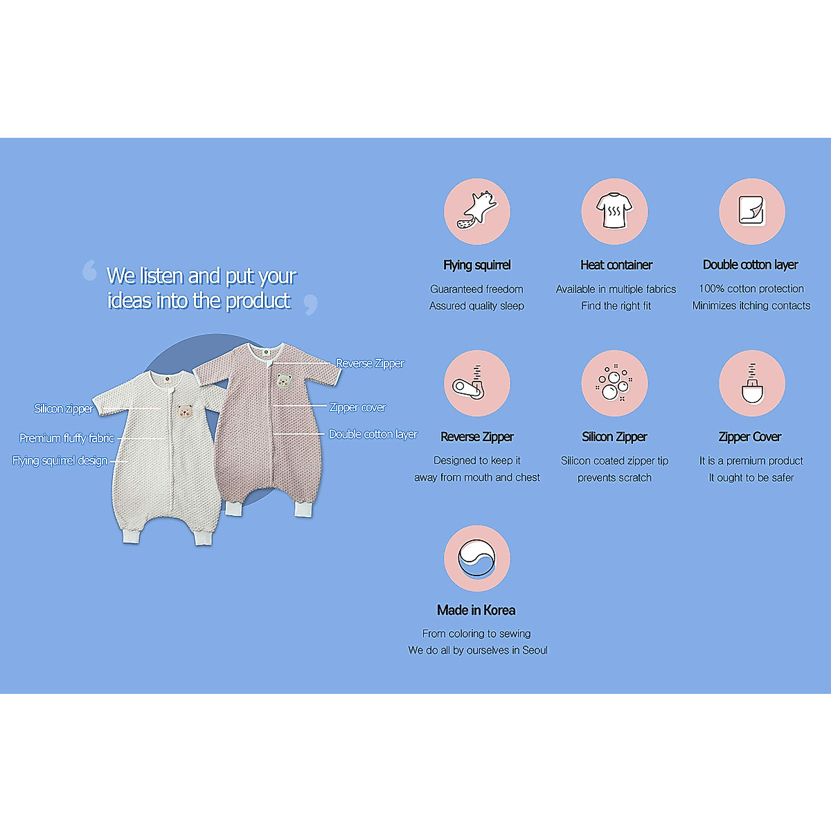 Yuni Ashley Sleep Sack 30-48Months (2.5-4yrs) Medium 2.5 TOG Waffle Teddy Pink - Baby Sleeping Sack | Sleep Sacks for Babies | Wearable Blanket | Sleep Sack for Toddlers | Wearable Blanket Baby