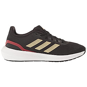 adidas Men's Run Falcon 3.0 Shoes Sneaker, Core Black/Gold Metallic/Better Scarlet, 8
