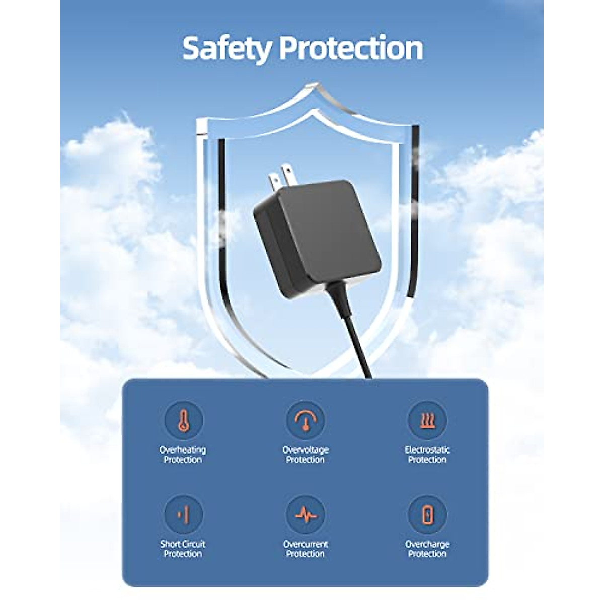 Laptop Charger for Asus, (UL Safety Certified), USB C, 45W, Chromebook, Zenbook, Transformer Book