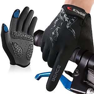 BEACE Cycling Gloves Bike Gloves Biking Gloves for Men Women with Touch Screen-Full Finger Mountain Bike Gloves Workout Gloves Road Bicycle Gloves with Anti-Slip silicone palm