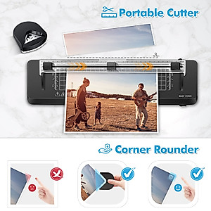 Laminator A3 Laminator Machine with 50 Laminating Pouches,70s Fast Warm-up,13 Inches Cold and Thermal Laminator with Build in Paper Trimmer and Corner Rounder for Home Office School Use