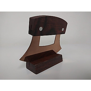 ALASKA COPPER BLADE WOOD HANDLE ULU KNIFE