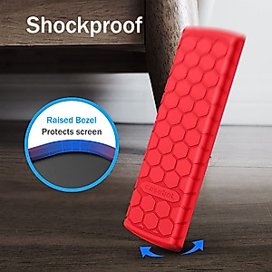 Fintie Silicone Case for Fire TV Stick 4K Max (2nd Gen)/Toshiba/Insignia/Pioneer/Fire TV 2-Series/4-Series/Omni Series TV Remote - Anti Slip Shockproof Cover for Alexa Voice Remote Enhanced, Red