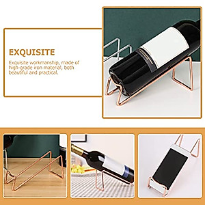 Ipetboom 2pcs Wine Stand Wine Bottle Rack Stand Storage Wine Display Rack Stylish Wine Bottle Organizer Desktop Stand Wine Bottle Display Holder Iron Wire Rack 3l