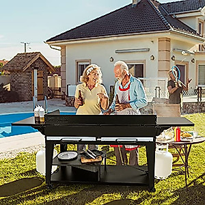 Royal Gourmet GB8003 Flat Top Grills Outdoor Cooking Propane Gas Grill and Griddle Combo, Outdoor Party or Backyard BBQ, Black