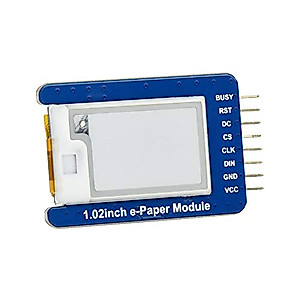 waveshare 1.02inch E-Ink Display Module Compatible with Raspberry Pi4B/3B+/3B/2B/B+/A+/Zero/Zero W/WH/Zero 2W 128×80 Resolution Black/White Dual-Color SPI Interface Supports Partial Refresh