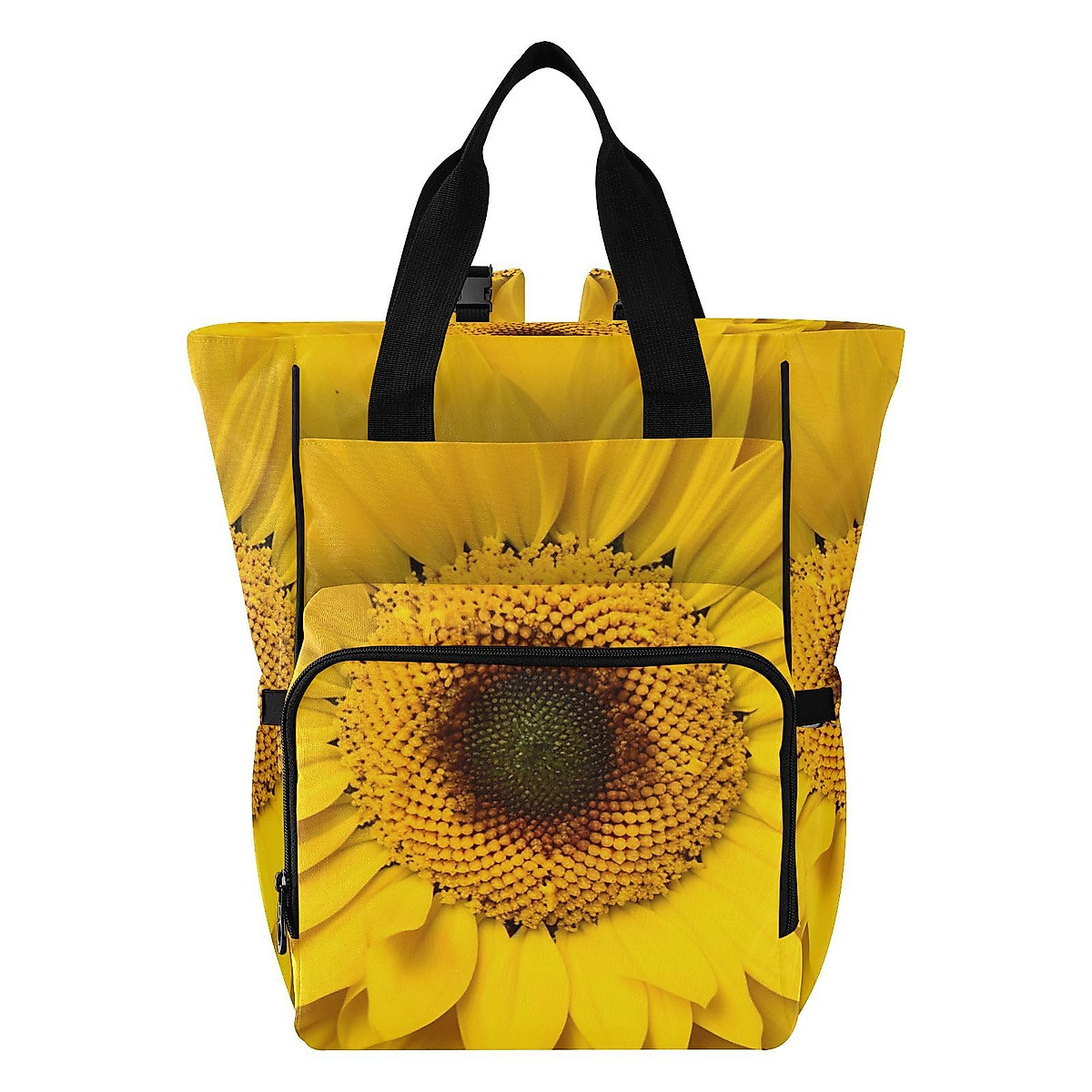 xigua Yellow Sunflower Diaper Bag Backpack Multi Function Baby Changing Bags Waterproof Large Capacity Travel Back Pack for Mom Dad