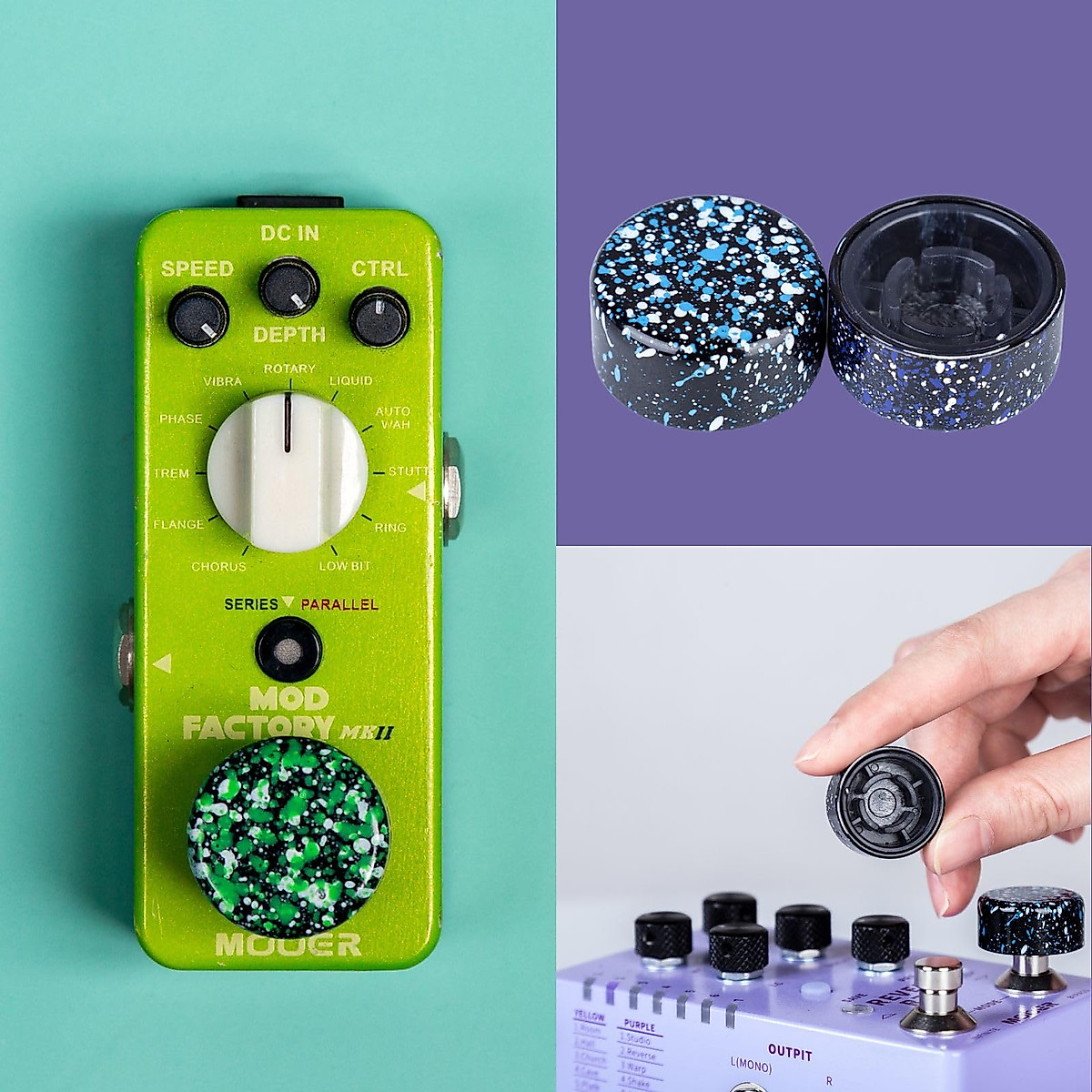 MOOER Metal Crush FT-MRB05 Universe Series Colorful Metal Footswich Toppers for Guitar Effects Pedal, Bass Effects Pedal