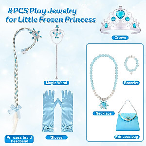 Meland Princess Dresses for Girls - Princess Costume with Long Cape for Girls Age 3-10 Year Old for Birthday Halloween Party