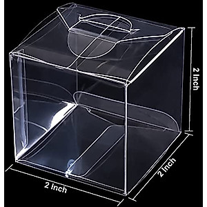 Nicunom 120 PCS Clear Favor Boxes, 2" x 2" x 2" Plastic Favors Boxes Gift Boxes Transparent Cube Boxes Single Individual Packaging for Macaron Candy Minigifts Wedding Party Baby Shower