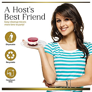 Stock Your Home Premium Clear Plastic Dessert Plates, 6" Inch Appetizer, Dessert, and Party Plates (100 Count) Heavy Duty Hard Plastic Disposable Wedding Cake Plates, Crystal Clear for Holiday Parties