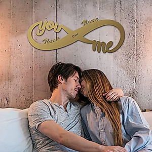 Love Couple Gifts for him or her I Personalized Infinity - You and Me Wood Art Led Night Light I Romantic Home Decor for Anniversary or as Wedding Decoration