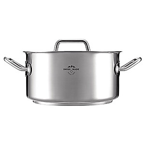 KUHN RIKON Cooking Pot Set Montreux 1,5L/3L/6L, 16 cm/1.5 Litre, 20 cm/3 Litre & 24 cm/6 Litre, Silver