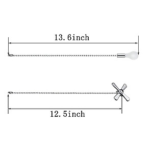 Ceiling Fan Pull Chain, 2pcs 3mm Diameter Beaded Ball , 13.6 Inches Fan Pulls Set with Connector（Nickel ）