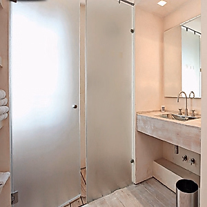 Aibily Privacy Adhesive Window Film, Frosted Glass Sticker for Bathroom/Kitchen/Home, Etched Glass Vinyl Film for Heat Control/Glare Blocking