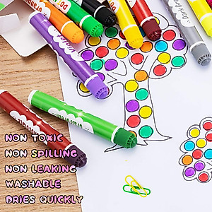 Nicecho Dot Markers, Washable Dot Markers for Kids Toddlers & Preschoolers, 24 Colors Bingo Paint Daubers Marker Kit with Free Activity Book