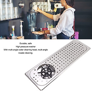 Glass Rinser, Countertop Commercial Pitcher Rinser, High Pressure Cup Washer, Stainless Steel Cup Washer with Drain Drip Tray Hose for Home Kitchen, Restaurant, Bar, Coffee