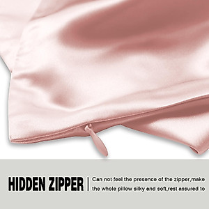 Mulberry Silk Pillow Cases Standard Size Silk Pillowcase with Zipper Soft Breathable Smooth Cooling Satin Silk Pillow Covers for Sleeping for Hair and Skin (Coral,20"X 26",1Pcs)