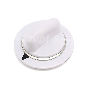 WE1M654 Dryer White Timer Control Knob with Metal Ring for General Electric GE Kenmore Sears RCA Hotpoint Dryer, Replaces AP3995088, 1264290, AH1482197, EA1482197, 212D1726