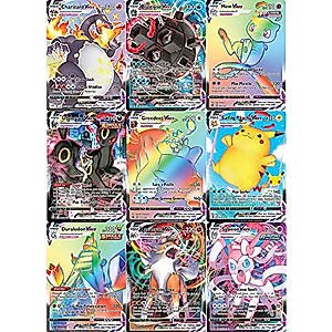 3 Pokémon Card Vmax Bundle - 1 Secret Rare Rainbow Card - No Duplicates - Vmax Booster Pack