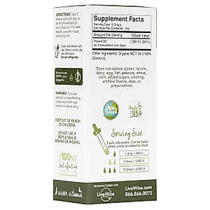 Vitamin D3 Liquid Drops, Vegan Friendly …