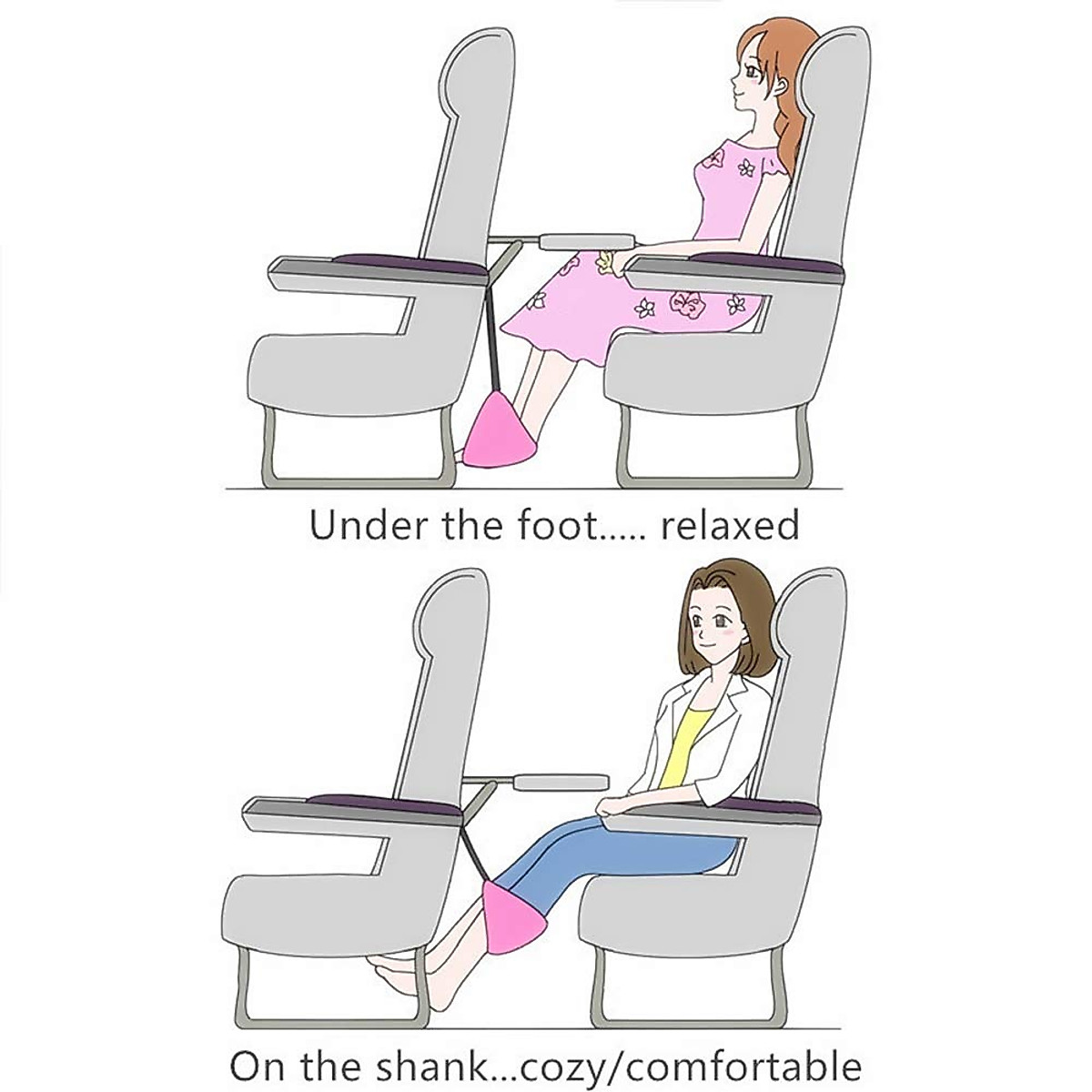 EMVANV Airplane Footrest, Portable Carry-on Foam Flight Airplane Travel Footrest Leg Hammock, Airplane Travel Accessories - Reduce Swelling and Soreness(21 * 45CM)