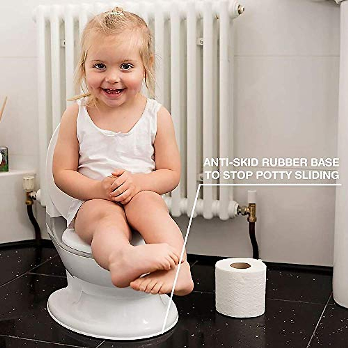 Nuby Potty, My Real Mini Size Toilet with Lid and Flush Sound, Potty Training Toilet for Toddlers