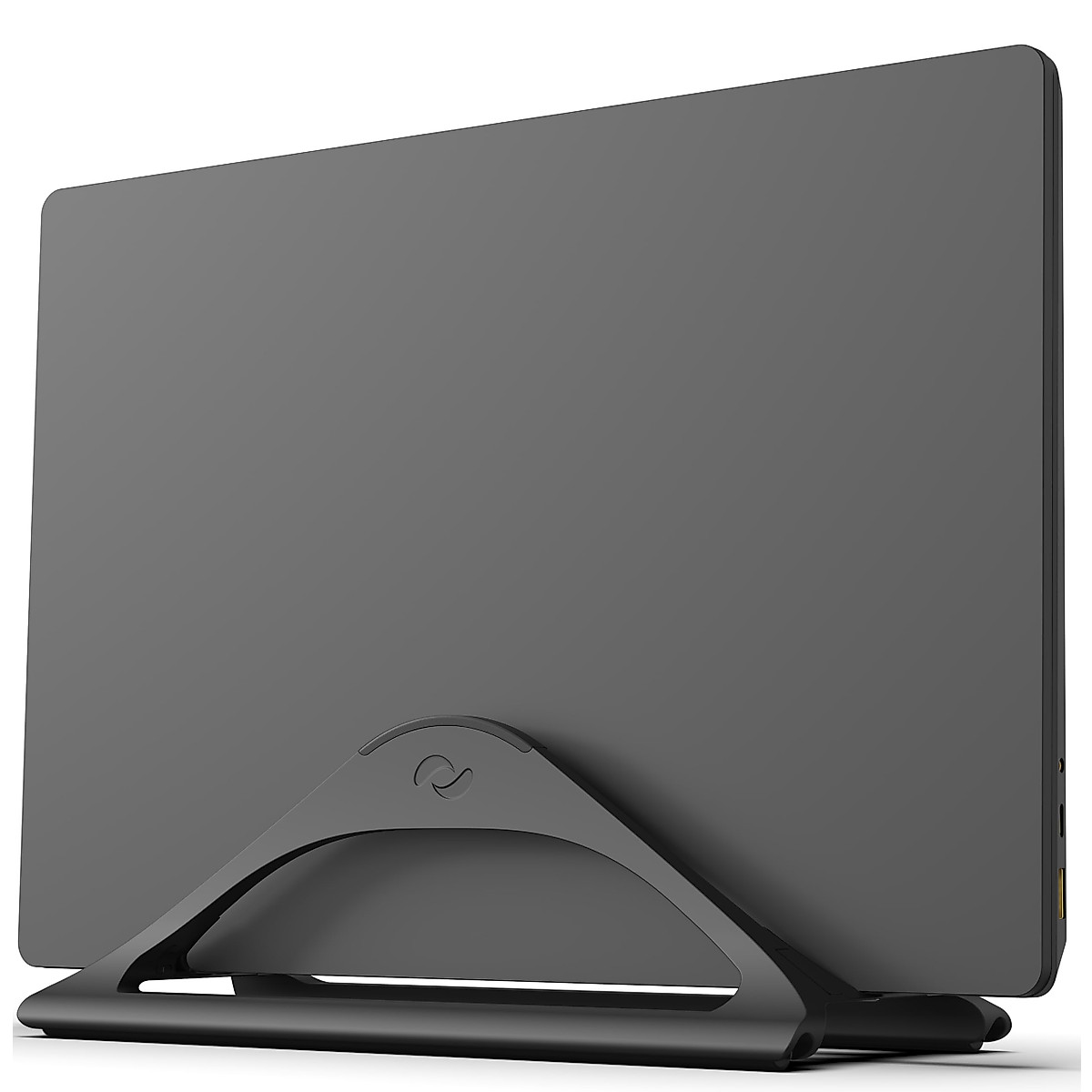 HumanCentric Vertical Laptop Stand for Desks (Matte Black) | Adjustable Holder to Dock Apple MacBook, MacBook Pro, and Other Laptops to Organize Work & Home Office